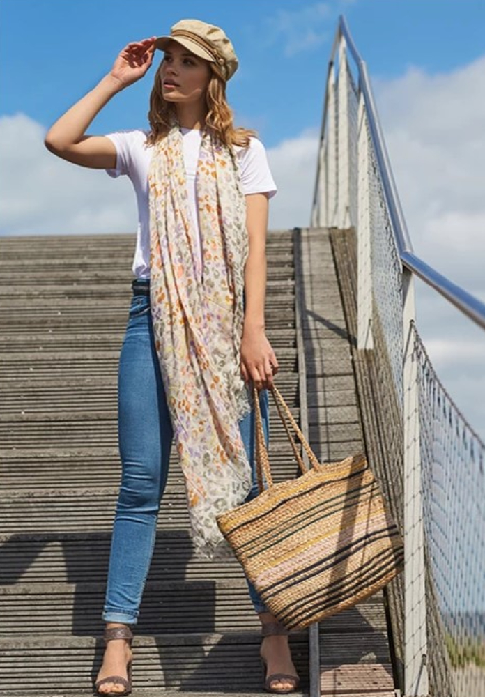 Unmade Jute Holiday Bag With Stripes - Niutrack.com