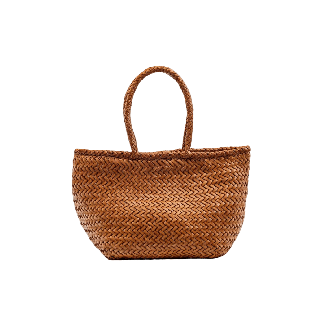 Dragon Diffusion Grace Handwoven Basket Tan Calf Leather - Niutrack.com