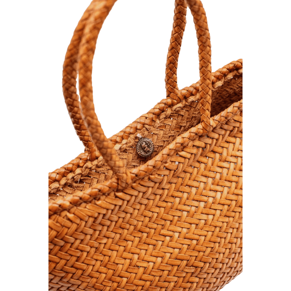 Dragon Diffusion Grace Handwoven Basket Tan Calf Leather - Niutrack.com