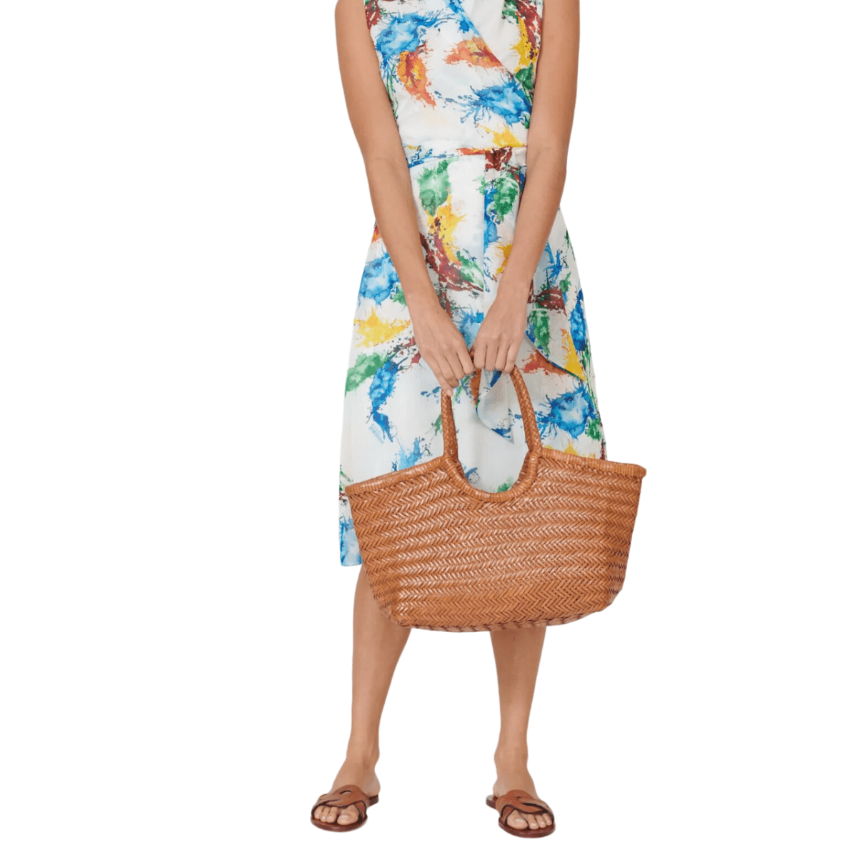 Dragon Diffusion Nantucket Big Tan Leather Basket - Niutrack.com