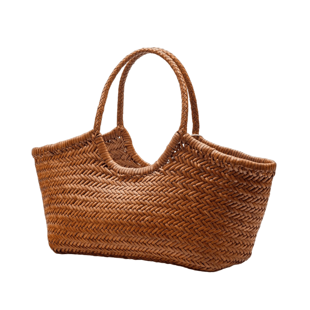 Dragon Diffusion Nantucket Big Tan Leather Basket - Niutrack.com
