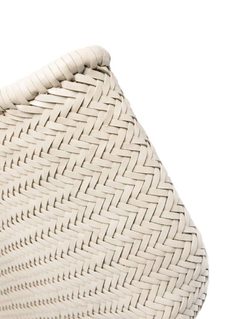 Dragon Diffusion Nantucket Big Pearl White Leather Basket - Niutrack.com